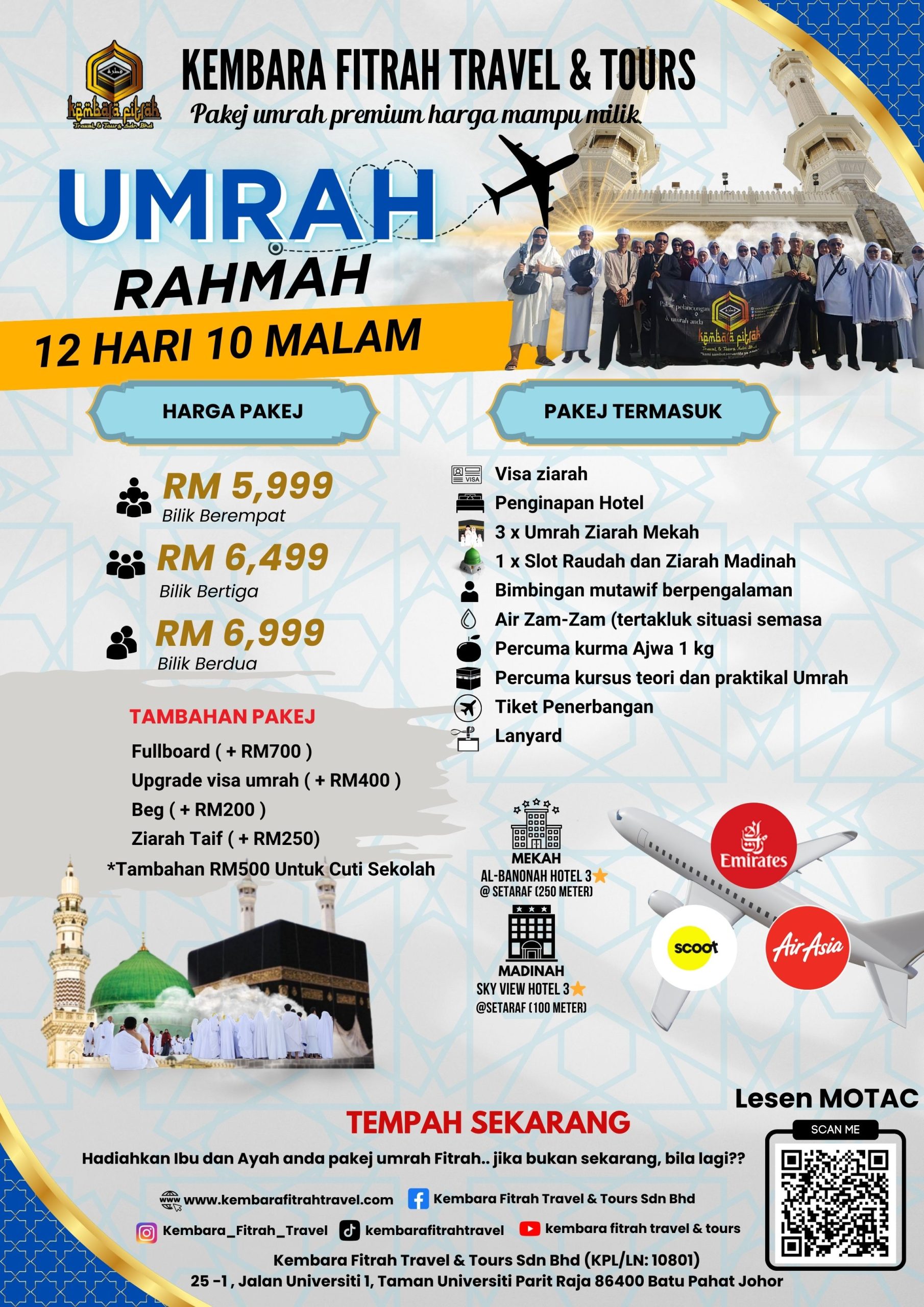 PAKEJ UMRAH RAHMAH – kembara fitrah travel
